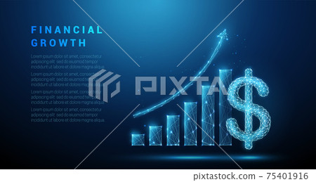 Abstract dollar sign and graph growing up - Stock Illustration ...