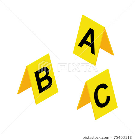 Crime scene markers symbol. Plastic yellow ... - Stock Illustration ...