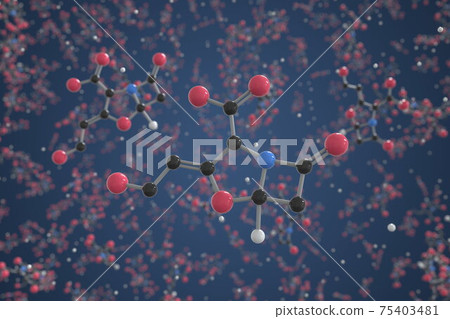 Clavulanic acid molecule. Ball-and-stick...-插圖素材 [75403481] - PIXTA圖庫