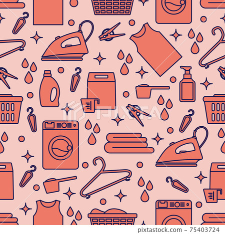 Vector Pattern Laundry Washing service Household - Stock Illustration ...