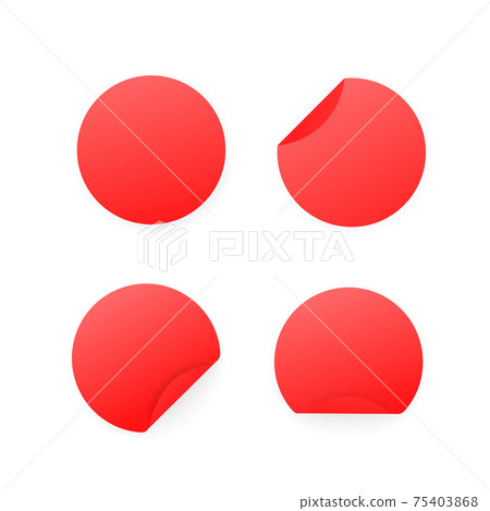 Blank red paper circle stickers isolated on... - Stock Illustration ...