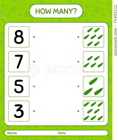 How many counting game with cucumber. worksheet... - Stock Illustration ...
