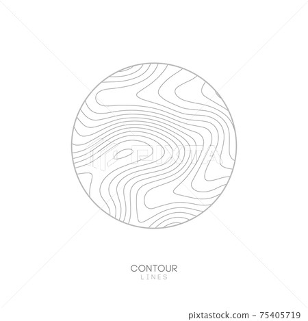 White Topographic map circle logo concept.Topo... - Stock Illustration ...