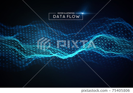 Computer data flow background. Vector EPS 10....-插圖素材 [75405806] - PIXTA圖庫