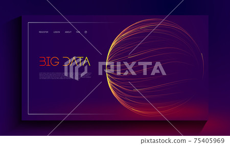Abstract purple big data visualisation on dark... - Stock Illustration ...