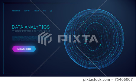 Data Analytics Globe. Abstract sphere flow of... - Stock Illustration ...