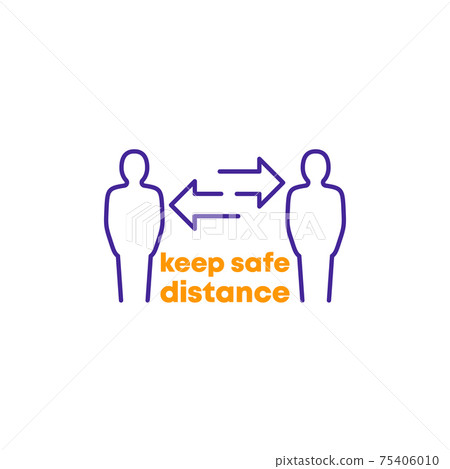 keep safe distance vector design-插圖素材 [75406010] - PIXTA圖庫