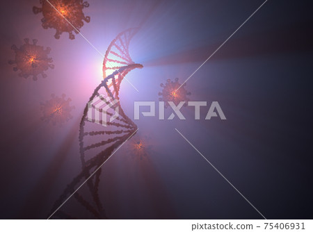 DNA Molecule Genetic Code Virus Attack Concept - Stock Illustration ...