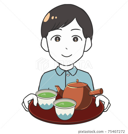 Tea serving men - Stock Illustration [75407272] - PIXTA
