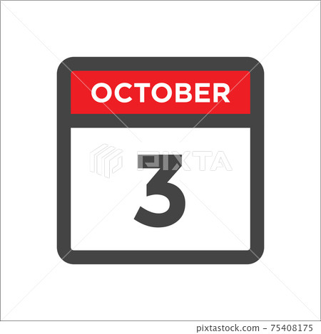 October 3 calendar icon with day of month - Stock Illustration ...