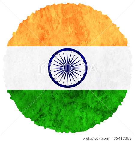 India flag watercolor icon - Stock Illustration [75417395] - PIXTA