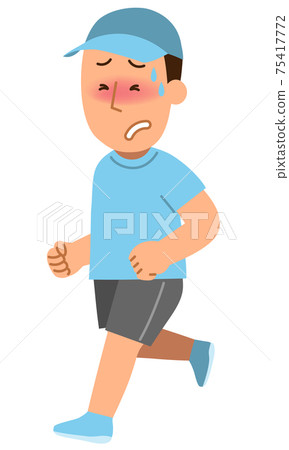 Running 3, heat stroke, male 1 - Stock Illustration [75417772] - PIXTA
