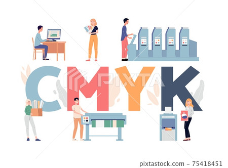 Vector illustration with concept of printing... - Stock Illustration ...