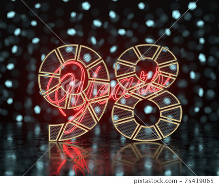 Number ninety-eight (number 98) gold segments - Stock Illustration ...