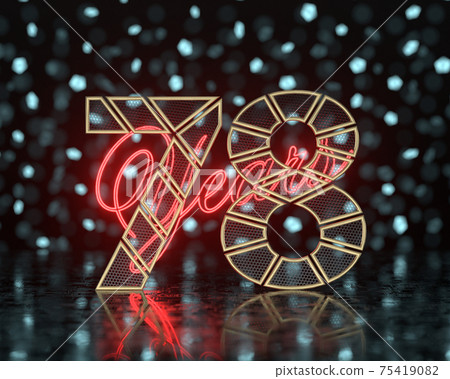 Number seventy-eight (number 78) gold segments - Stock Illustration ...