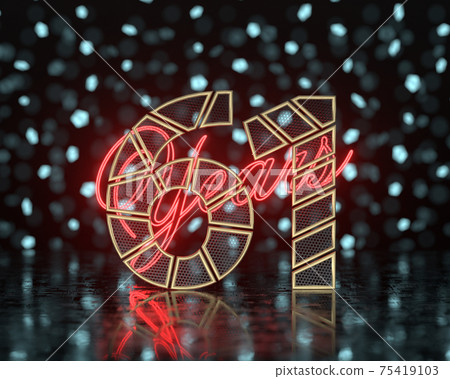 Number sixty-one (number 61) gold segments - Stock Illustration ...