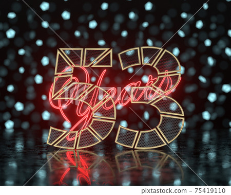 Number fifty-three (number 53) gold segments - Stock Illustration ...