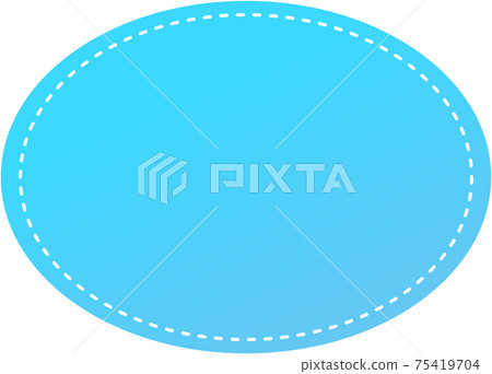 Cute light blue oval dotted banner - Stock Illustration [75419704] - PIXTA