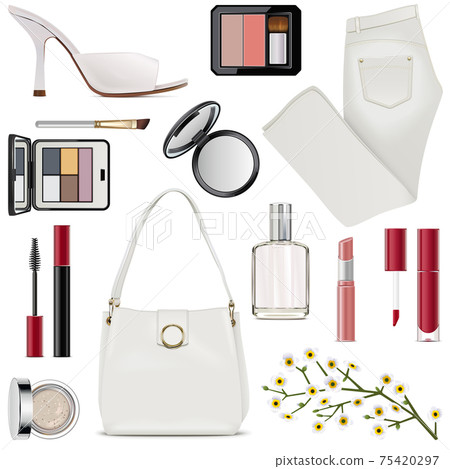 Vector Spring Female Accessories Set 5 - Stock Illustration [75420297 ...