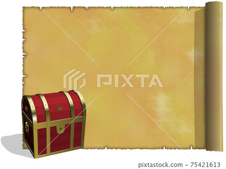 Antique frame side of old map image Treasure... - Stock Illustration ...