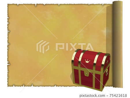 Antique frame side of old map image Treasure... - Stock Illustration ...