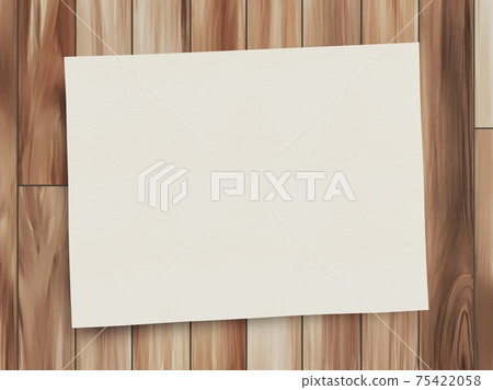 Drawing paper placed on a wooden desk - Stock Illustration [75422058 ...