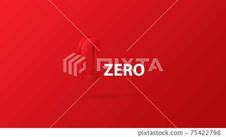 Zero red background. Mathematical white symbol... - Stock Illustration ...