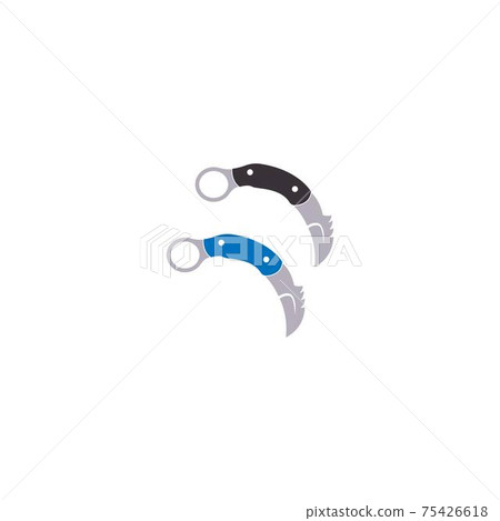 Karambit knife icon logo design vector template...-插圖素材 [75426618 ...