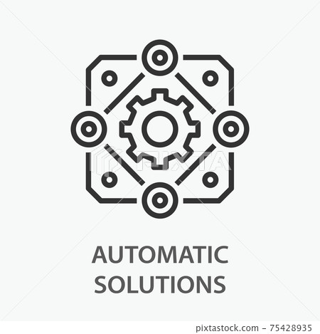 Automated system line icon on white background. - Stock Illustration ...