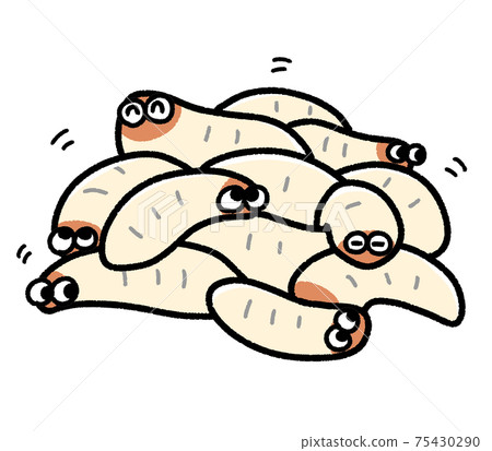 Pile of maggot characters - Stock Illustration [75430290] - PIXTA