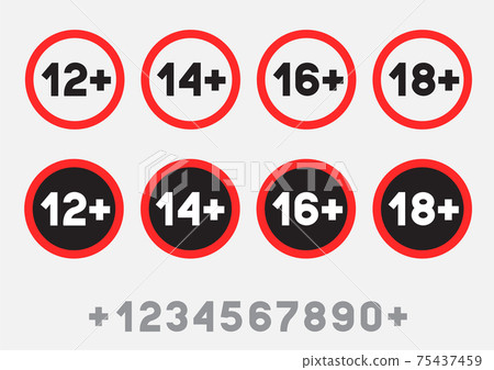 age limit sign sticker set - Stock Illustration [75437459] - PIXTA
