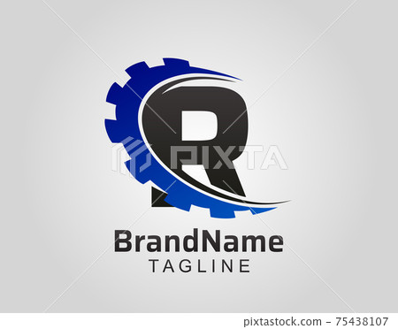 Abstract R Letter, R Gear Swoosh Logo. - Stock Illustration [75438107 ...