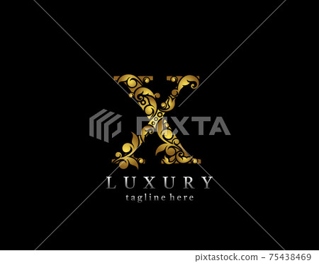Elegant X Letter Gold logo icon, luxury... - Stock Illustration ...