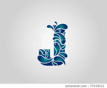 Water Splash Letter J Logo Icon, water droplets... - Stock Illustration ...