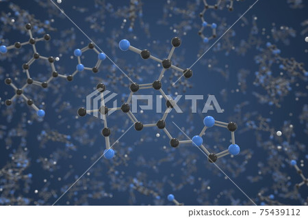Molecule of Anastrozole. Molecular model,... - Stock Illustration ...