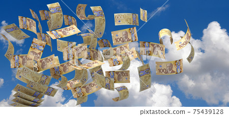 Flying Canadian Dollar - Stock Illustration [75439128] - PIXTA