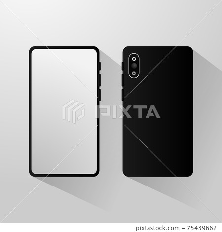 Front and back mobile phone mockup design - Stock Illustration ...