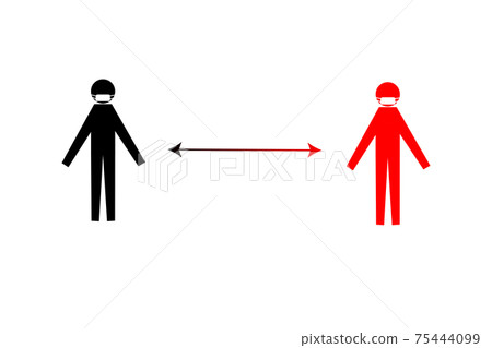 Pictogram social distance - Stock Illustration [75444099] - PIXTA