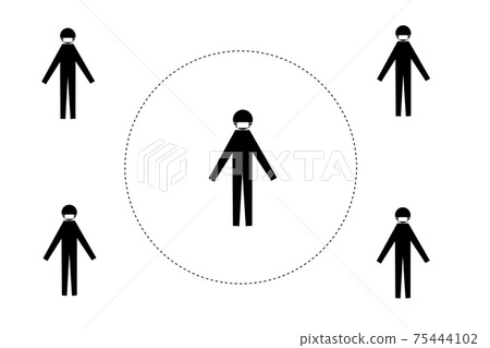 Pictogram social distance - Stock Illustration [75444102] - PIXTA