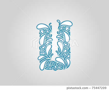 Water Splash, Initial U Letter Logo Icon,... - Stock Illustration ...