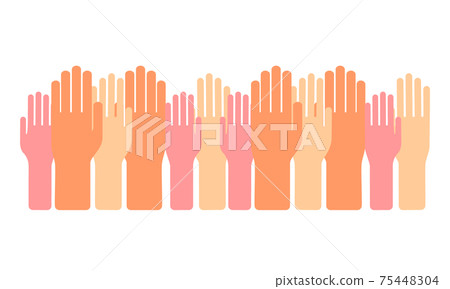 Illustration of many hands - Stock Illustration [75448304] - PIXTA