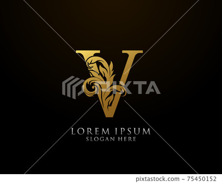 Classic V Letter Icon. Luxury Gold alphabet... - Stock Illustration ...