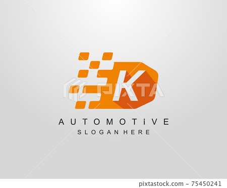 Letter K With Abstract Racing Flag Logo Design....-插圖素材 [75450241 ...