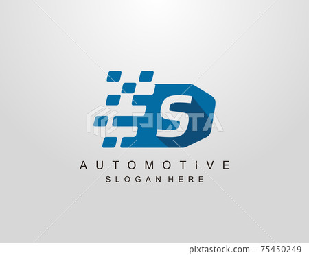Letter S With Abstract Racing Flag Logo Design....-插圖素材 [75450249 ...