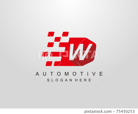 Letter W With Abstract Racing Flag Logo Design.... - Stock Illustration ...