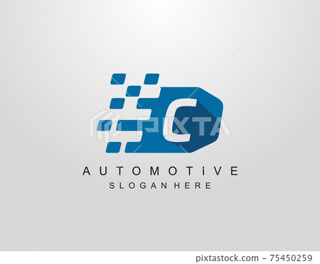 Letter C With Abstract Racing Flag Logo Design.... - Stock Illustration ...