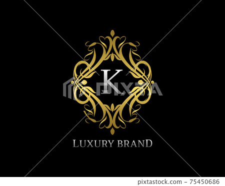 Luxury Gold Monogram K Letter Logo. Classic... - Stock Illustration ...