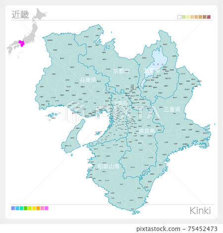 Kinki map, Kinki, municipalities... - Stock Illustration [75452473] - PIXTA