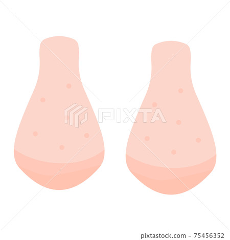 Simple and cute chicken wings illustration flat - Stock Illustration ...