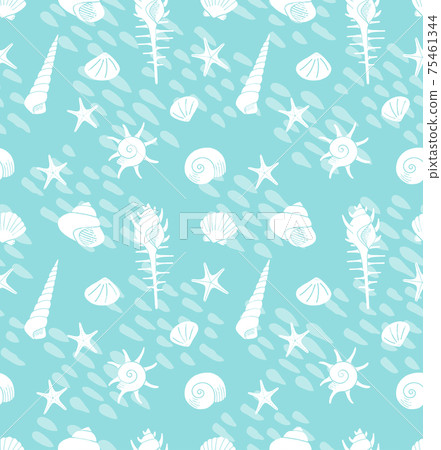 Seashell and dot seamless pattern material - Stock Illustration ...